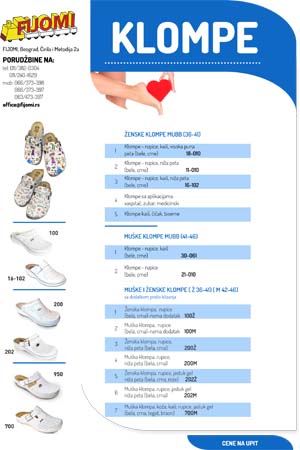 Klompe i radna obuća - Fijomi - oprema za vrtiće i škole